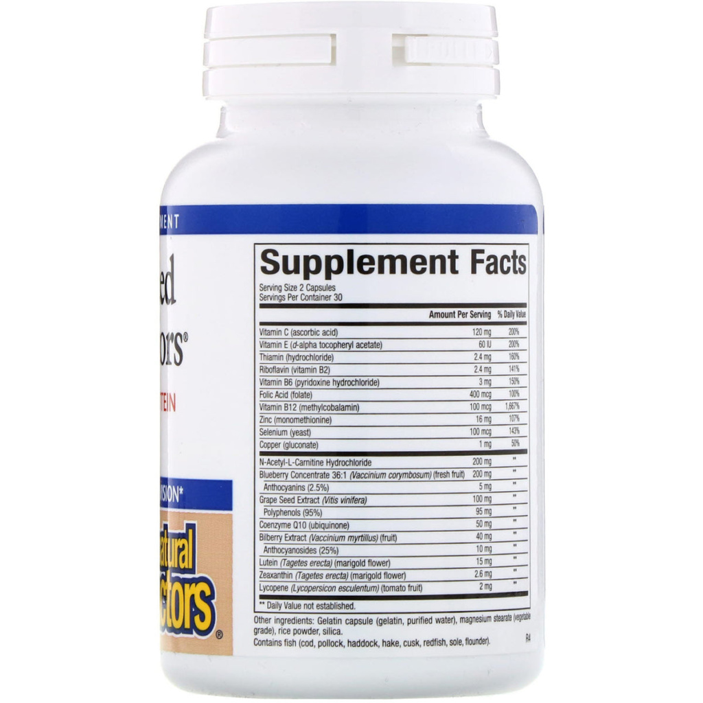 NATURAL FACTORS Advanced Eye Factors, 60 Capsules – Natures Health Shoppe