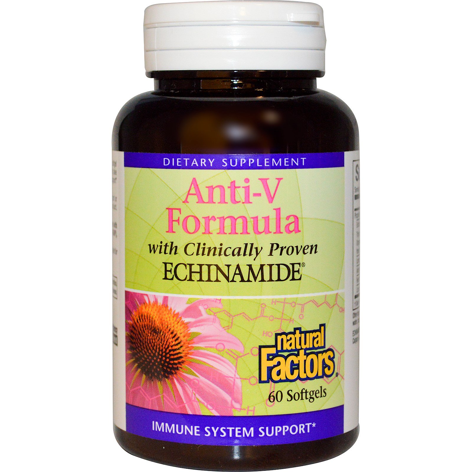 NATURAL FACTORS Anti V Formula With Clinically Proven Echinamide 60